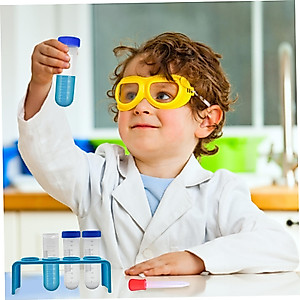 heiheiyo Pack of 9PCS Kids Test Tubes 50ml Plastic Test Tubes for Children Scientist Test Tubes with Stand and Tip Dropper for Kids