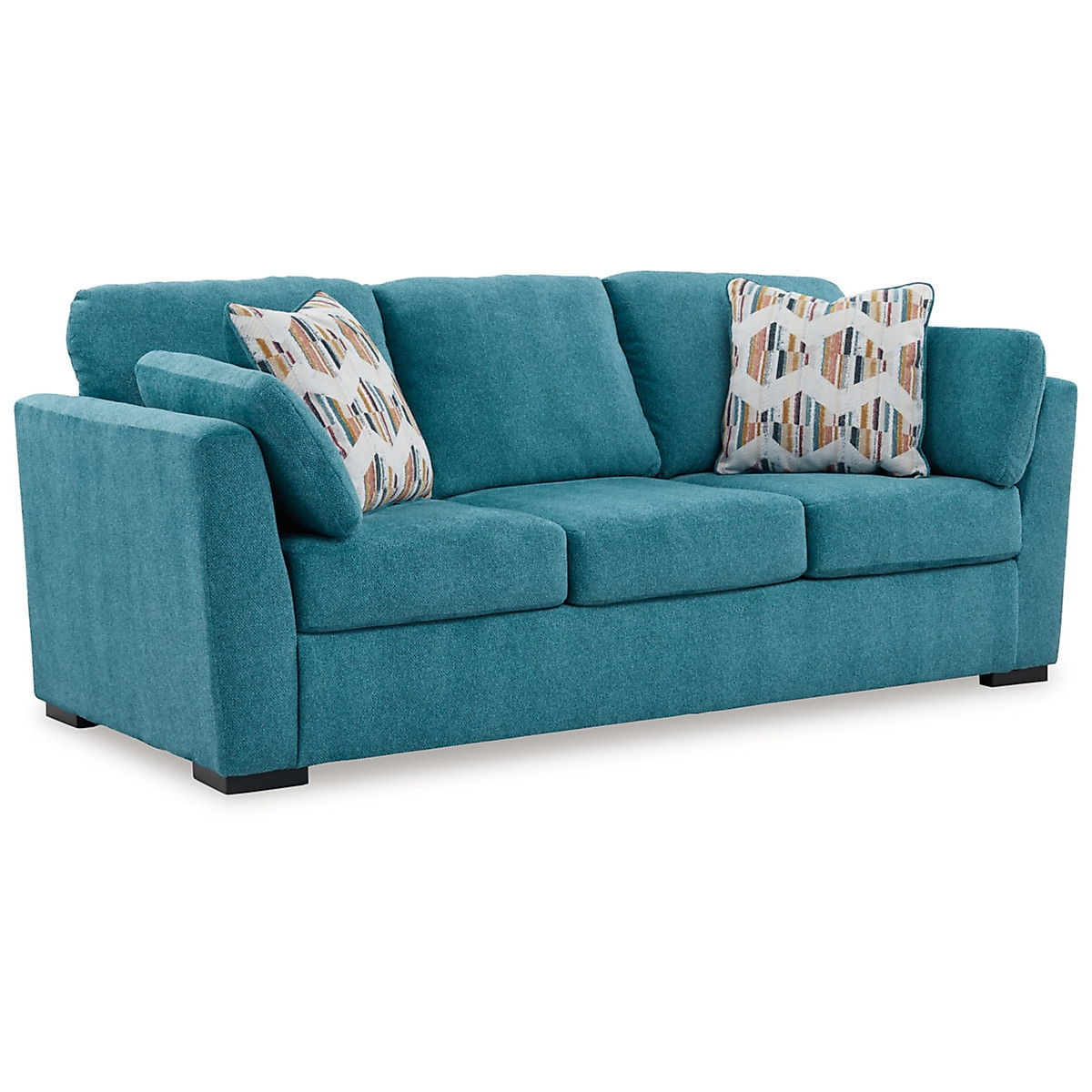 Signature Design by Ashley Keerwick Scandinavian Sofa with 4 Toss Pillows, Blue