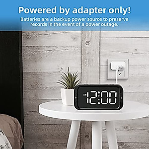 Searon Alarm Clock for Bedroom - Digital Desk Clock for Kids Dimmable LED Display, Dual Loud Alarms, Programmable Snooze, 12/24H, DC 5V/1A USB Port Charger - 5.6 x 2 x 2.8 Inches