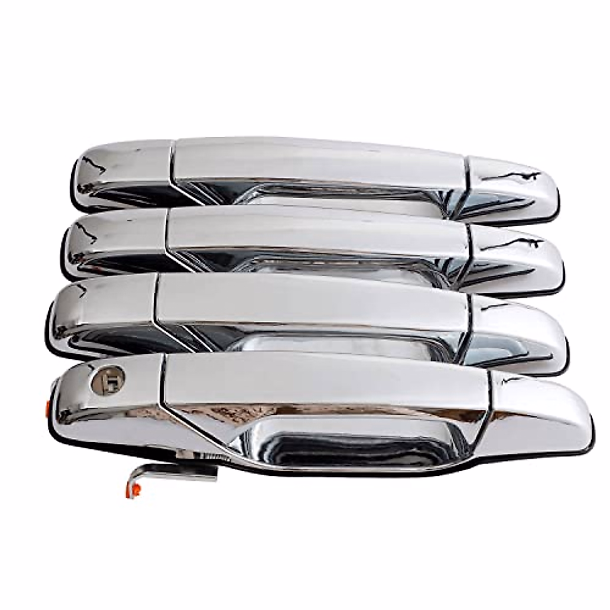 Exterior Chrome Door Handle 4 PCS Front Rear Driver & Passenger Compatible with 2007-2014 Cadillac Escalade Chevy Avalanche Silverado Suburban GMC Sierra Yukon OE # 20828258 22738721 25960525 22738722