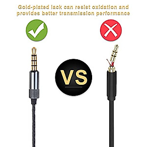 Saipomor HD202 Cord Replacement Audio Cable with in-line Microphone and Control Compatible with Sennheiser HD202 HD497 HD437 HD447 HD212 pro Headphones(Black)