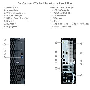 Dell OptiPlex 3070 SFF Small Form Factor Desktop - 9th Gen Intel Core i7-9700 8-Core CPU up to 4.70GHz, 32GB DDR4 Memory, 1TB SSD, Intel UHD Graphics 630, DVD Burner, Windows 10 Pro (Renewed)