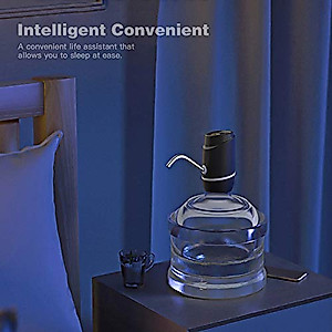 5 Gallon Water Dispenser,Electric Water Bottle Pump Water Dispenser Jug Drinking Water Pump for Home Kitchen Office Camping Outdoors Fit for 3-5 Gallon Water Bottle (Black)