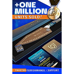 Dalstrong Chef Knife - 8 inch - Valhalla Series - Premium 9CR18MOV HC Steel - Celestial Resin & Wood Handle - Razor Sharp Kitchen Knife - Professional Use - w/Leather Sheath