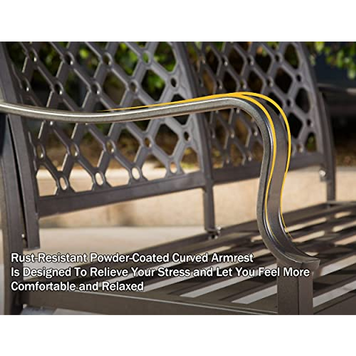 Domi Outdoor 4 pcs Patio Conversation Set, Metal Dining Table and Chairs Dining Set with Removable Beige Cushions for Garden Lawn Yard