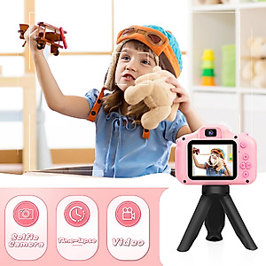 PROGRACE Mini Tripod for Kids Waterproof Camera Dual Selfie Kids Digital Camera Flexible Tripod Action Camera Grip Stability Lightweight Tripod