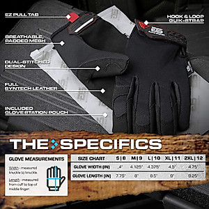 Glove Station Tactical Gloves for Men, Essential Series Covert Black, 2XL (1 Pack) - Dexterity Work Gloves, Mechanic Tactical Work Gloves, Heavy-Duty Protection for Utility & Outdoor Tasks