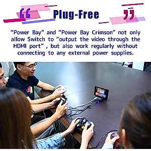 Brook Power Bay Crimson - Portable and Fast Charging Dock Stand, Docking Station for NS Switch, Compatible with Switch and GC Controllers, Support HDMI Out Put