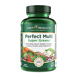 Purity Products Perfect Multi Super Greens Dietary Supplement Health Nutrition, 120 count