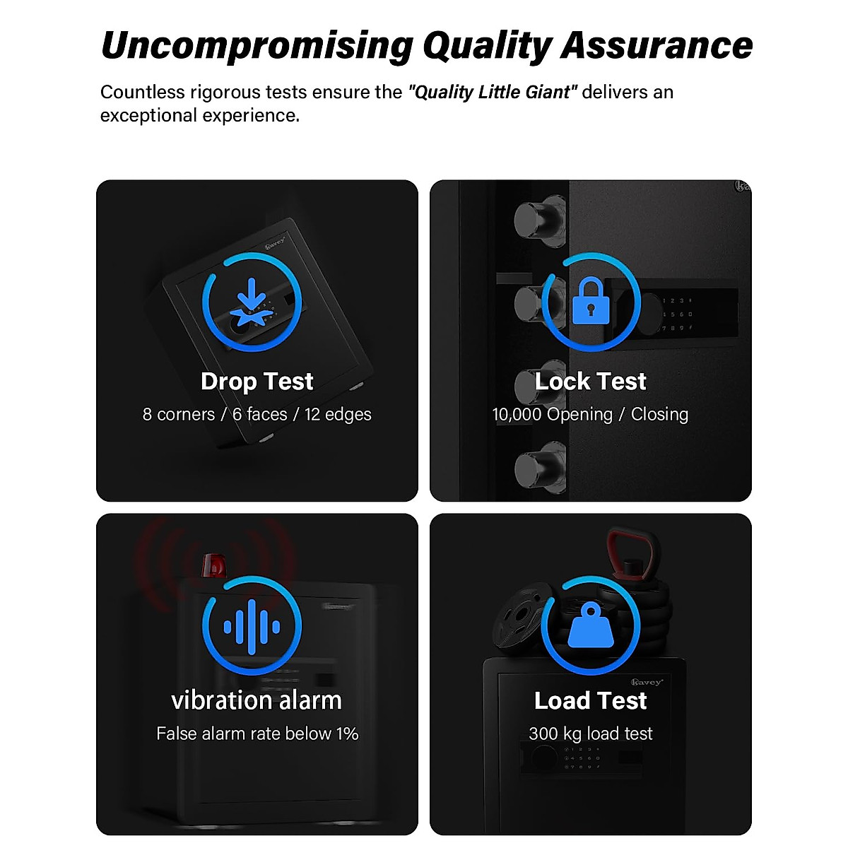 Kavey 1.6 Cub Safe Box, Home Safe with Digital Touch Screen Keypad and Sensitive Alarm System, Money Safe With Removable Shelf and LED Light, Small Safe for Money Jewelrys Documents Valuables