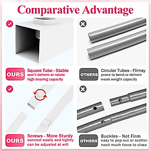 Wokceer Wedding Arch Stand 7.2FT, 6FT White Metal Arch Backdrop Stand Set of 2 for Birthday Party Wedding Ceremony Baby Shower Graduation Decoration