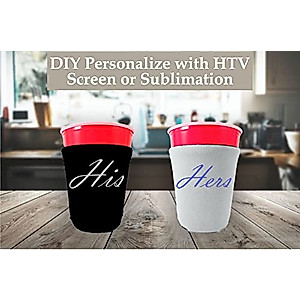 Blank Neoprene Party Cup Coolie (6 Pack, Navy Blue)