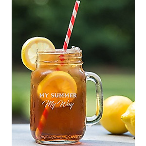 Personalized Drinking Jar with Handle - 16oz