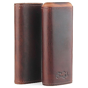 Leather Cigar Case - Two Tone Aniline Leather - [Tan]