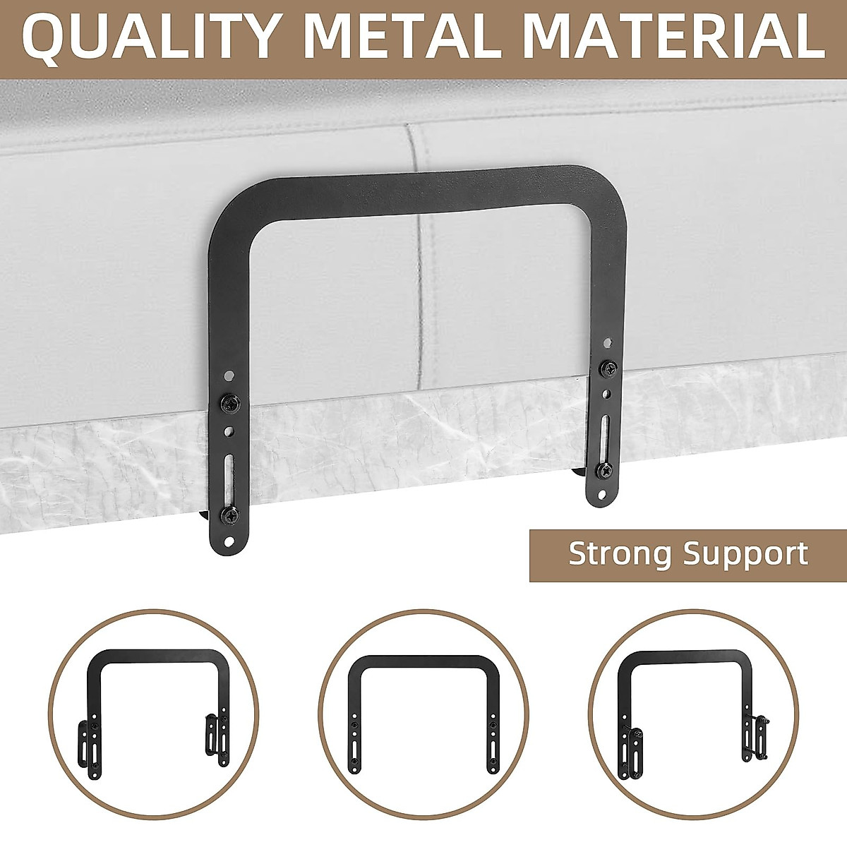 Rasugarlary Mattress Retainer Bar Keep Mattress Stopper from Sliding, 12 Pcs Adjustable Non Slip Mattress Slide Stoppers Holder in Place Metal Mattress Gripper, Black