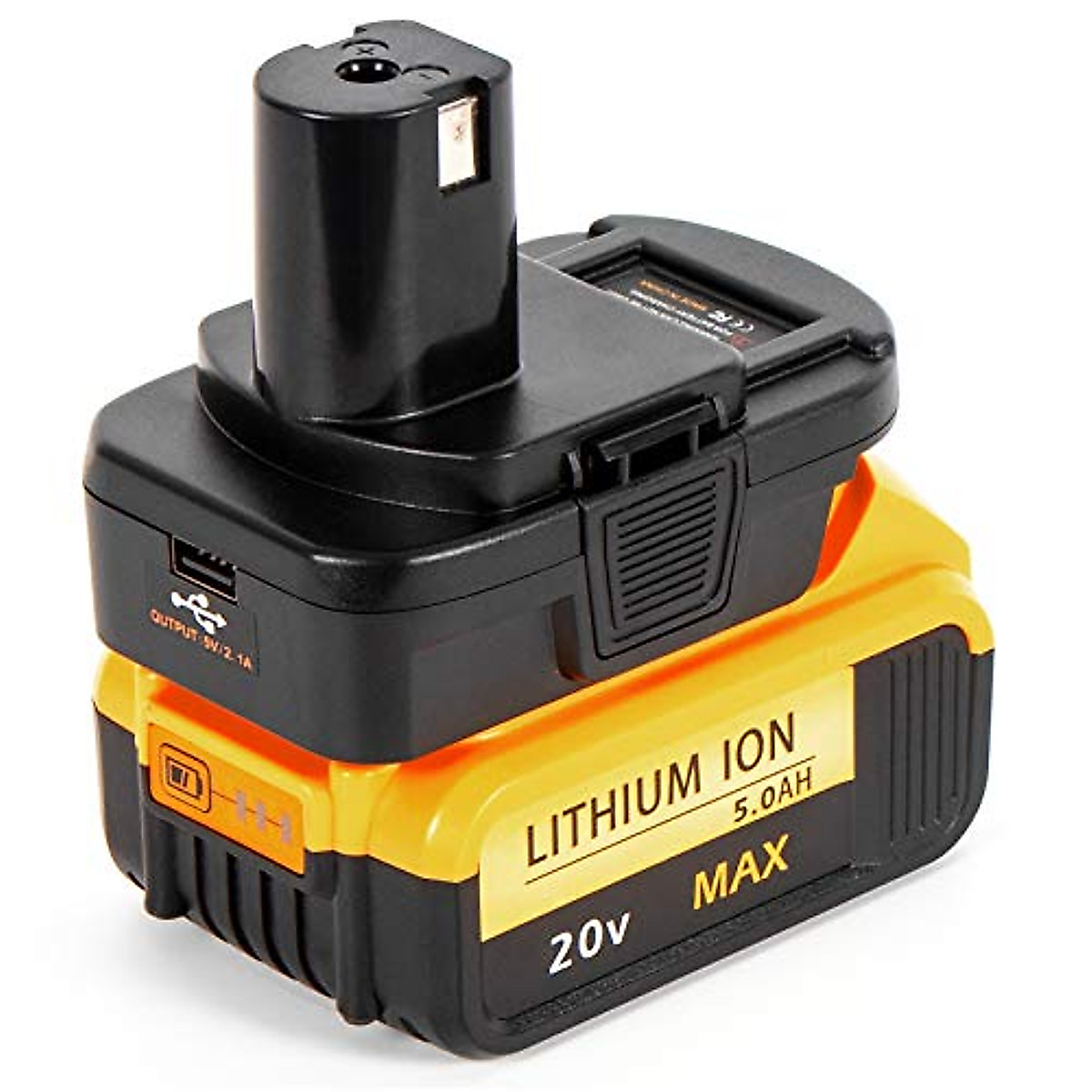 URUN DM18RL Adapter for Dewalt Milwaukee to Ryobi, Adaptor for Milwaukee M18 18V & for Dewalt 20V Battery Convert for Ryobi 18V Power Tools with USB Charging Port