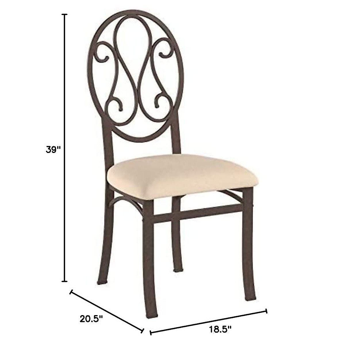 SEI Furniture Lucianna Dining Chairs - Set of 4 - Dark Brown Frame w/ Beige Suede Seat