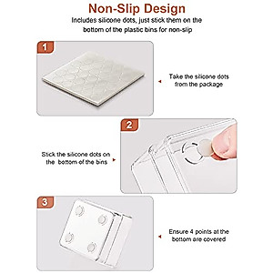 SMARTAKE 13-Piece Drawer Organizer with Non-Slip Silicone Pads, 5-Size Desk Drawer Organizer Trays Storage Tray for Makeup, Jewelries, Utensils in Bedroom Dresser, Office and Kitchen, Clear