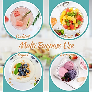 Wongblee 6Pcs Stemless Martini Glasses, 8.5oz Vintage Cocktail Glasses, Glass Dessert Cups for Home Bar, Restaurant, Party