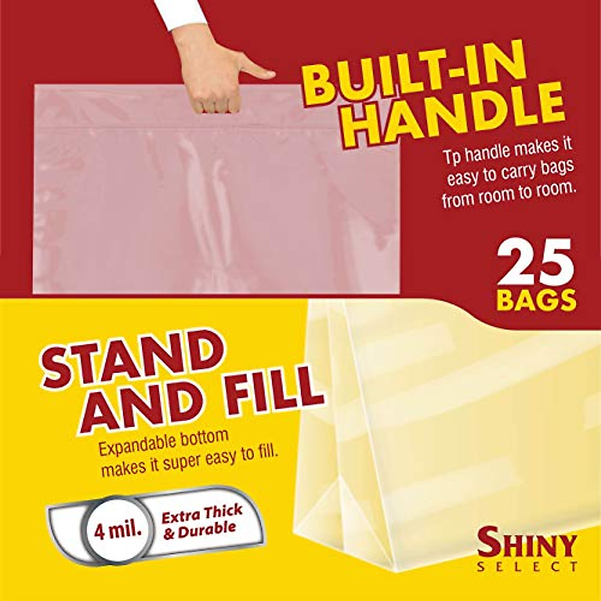 [ 25 BAGS ] JUMBO SIZE Travel Bags - With HANDLES - Heavy Duty Materials - DOUBLE ZIPPER TOP - 8 Gallon Bag Size 22" x 22" - Summer Travel, Picnics, Beach, Pool, Vacation, 25 pound Turkey Brining Bags