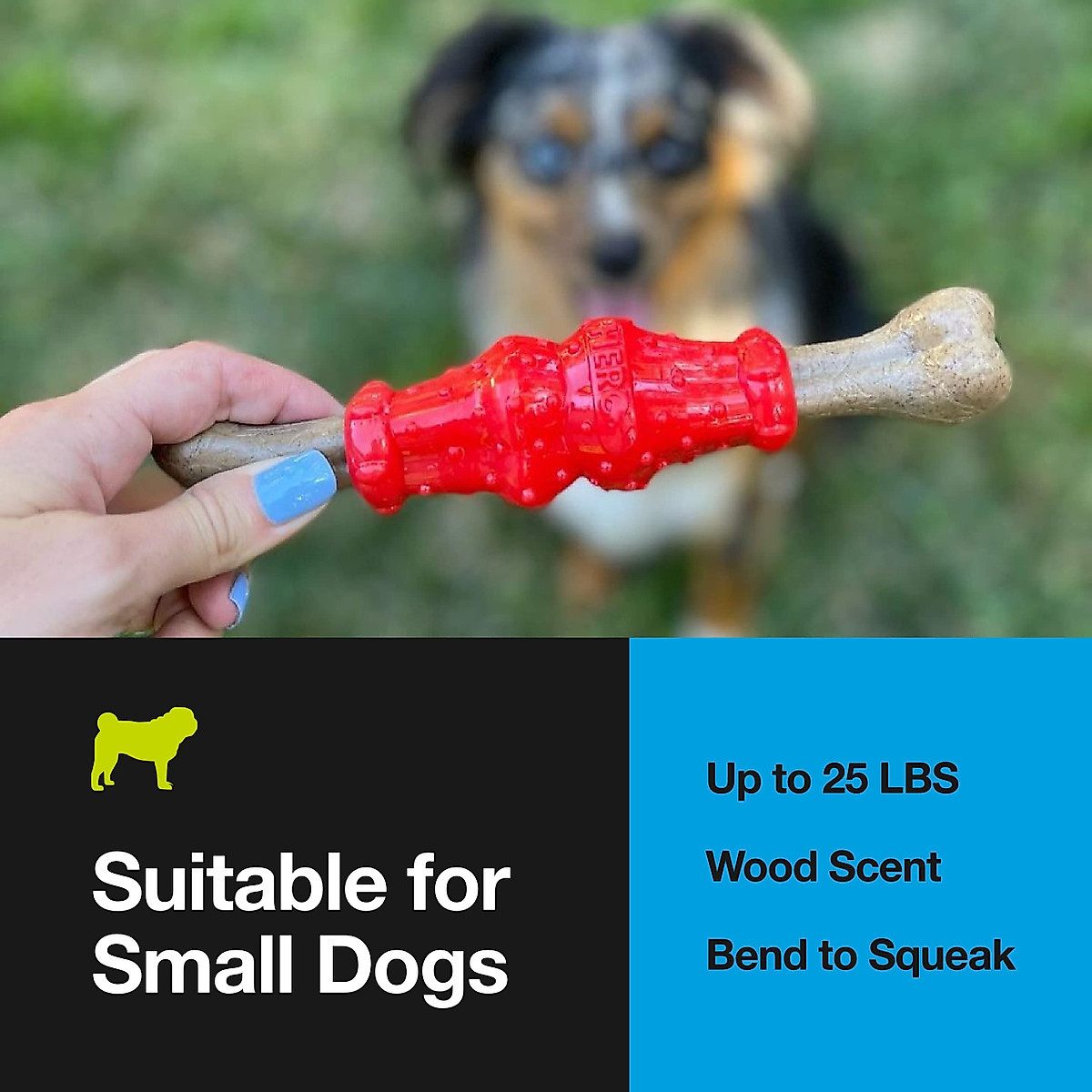 Hero Bonetics Noisy Joint Bone - Promotes Healthy Teeth, Gums and Mind - Wood Scented - for Small Dogs