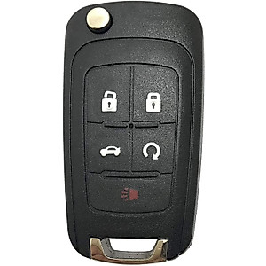 Horande 5 Buttons Replacement Key Fob Cover Case fit for Chevy Malibu Camaro Cruze Equinox Impala Sonic Keyless Entry Remote Control Key Fob Shell (Pack 2)