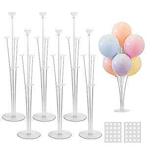 JOYYPOP 6 Sets Balloon Stand Kit, Balloon Sticks with Base Birthday Graduation Party Decorations Wedding
