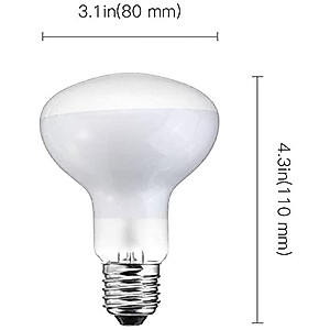 Qixivcom 2-Packs 50W Reptile Heat Lamp Basking Bulb E26/E27 110V UVA Basking Spot Daylight Heat Lamp Glass Heating Lamp Reptile Heater for Bearded Dargon Turtle Aquarium Aquatic Lizard Chicken Coop