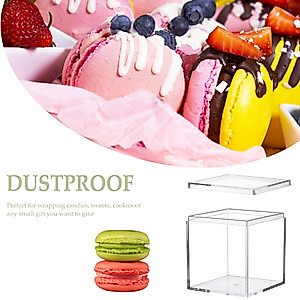 Acrylic Box Clear Box with Lid Plastic Square Cube for Display Small Acrylic Containers Jewelry Birthday Wedding Easter Party Decoration Lucite Box 3.4x3.4x3.4Inch