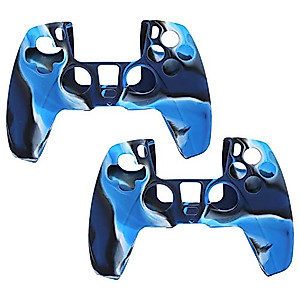 Gamepad Protective Cover Comfortable Anti Extrusion Dust Proof Sweat Proof Game Controller Skin ,for Gamepad(Camouflage blue)