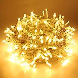 IDEAALS Expandable 82FT 200 LED Christmas String Lights for Outdoor/Indoor, 8 Lighting Modes Plug in Fairy String Lights for Xmas Tree Decor Bedroom Wedding Holiday Party Garden - Warm White