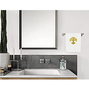 VoYa - Luxury Embroidered Turkish Cotton - 13” × 13” SWashcloth for Bathroom, Kitchen, Hotel, Spa, Gym -White