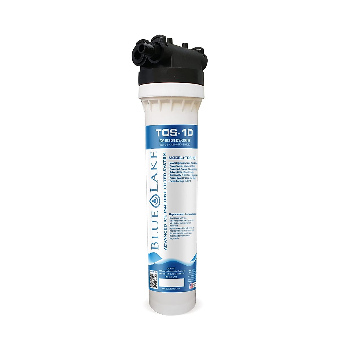 Ice Maker Filter - Inline Water Filter Kit & Cartridge KTOS-10 - Filter for Icemaker and Coffee Maker - Ice Machine Water Filter Purifier - Commercial Filtration and Purification System - by Blue Lake