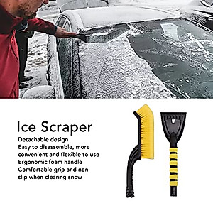 Ice Scraper, Snow Guide Chute Ergonomic Foam Grip ABS Plastic Low Temperature Resistance Snow Removal Tool Detachable Design for Roofs (Yellow Black)