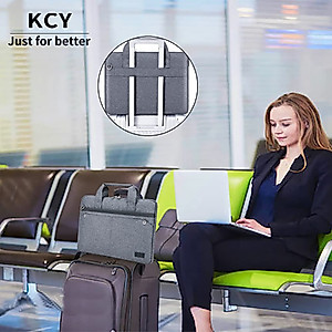 KCY Laptop Bag Case 13 13.3 14 Inch with Shoulder Starp, Waterproof Slim Computer Sleeve Compatible with MacBook Air 13 M1/M2, MacBook Pro 13/14, 13.5” Surface Laptop 5/4, Chromebook 14, Grey
