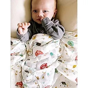 Loulou Lollipop Soft Baby Swaddle Blanket Muslin Wrap Receiving Blanket for Newborn to Toddler Girl and Boy, Large 47” by 47” - Animal Farm…