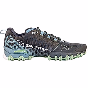 La Sportiva Womens Bushido II GTX Trail Running Shoes, Carbon/Mist, 9.5