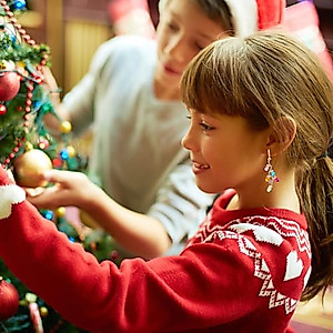 Ymimanchil Colorful Christmas Earrings for Women Christmas Light Bulb Earrings Crystal Christmas Dangle Earrings Xmas Holiday Earrings