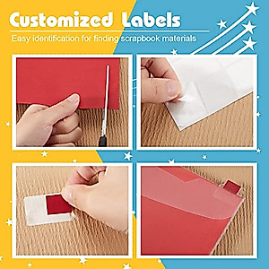 12 Pcs 12 x 12 Paper Storage Organizer Scrapbook Paper Holder Clear Loading Files Plastic Paper Holder with 2 Sheets Clear PVC Customizable Tabs for Scrapbook Paper, Vinyl Paper, Photos