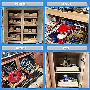 ZWDMAER 27”W x 21”D Wood Pull Out Cabinet Organizer, Soft Close Slide Out Storage Drawer Shelves Roll Out Tray Shelving for Kitchen Bathroom Vanity Under Sink Pantry (27" x 21")