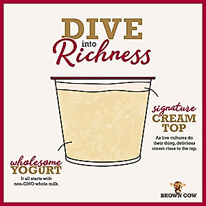 Brown Cow Cream Top Vanilla Whole Milk Yogurt, 5.3 oz. Cup - Creamy, Delicious Yogurt