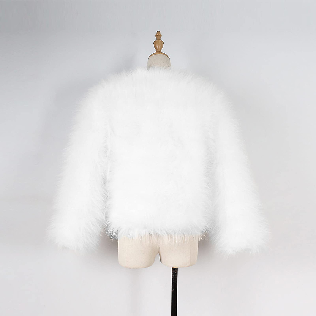 Toddler Kids Girls Faux Fur Jacket Coat Winter Warm Thicken Fluffy Jacket Winter Jackets Furry Coat Outerwear 1-7 Years (White, 6-7 Years)