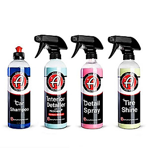 Adam's Most Popular Car Detailing Kit - Car Wash & Cleaning Kit | Our Top Selling Products Bundled | Car Wash Soap Shampoo, Detail Spray Car Wax Quick Detailer, Car Interior Cleaner