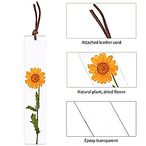 TJLSS Dried Flower Bookmark Leaf Vein Resin Flower Specimen Bookmark Natural Flower Reading Mark Book Markers School Supplies (Color : D)