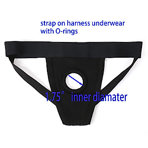 hilariouslove Strap on Harness Underwear, Strapon Harness Underpants for Strap On Underwears Strapless Panties for Men Women Black