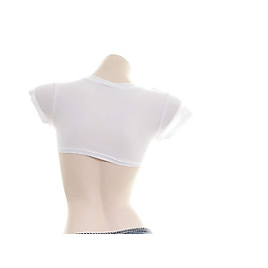 SINROYEE Ddlg outfits for women Tank Top Sleep Wear Mini T-shirt Daddy's Little Slut Fun Flirty Student pleated skirt Cosplay (S0494-white)