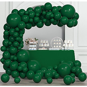 Dark Green Balloon Arch Kit, Thickened 100Pcs Green Balloons Different Sizes 18/12/5 Inch for Birthday Party Graduation Bachelorette Anniversary Wedding Gender Reveal Baby Shower Decorations Supplies