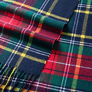 CALVIN & OLIVIA Ultra-Soft Winter Cashmere Feel Scarf Plaid Multi-Color Warm Long Unisex Winter Scarves Perfect Holiday Gift for Women Men Christmas Holiday Plaid