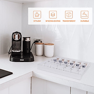 XIAOMANSHANGWU Coffee Pod Holder Organizer Tray,Clear Acrylic Coffee Pod Organizer for 30 Nespresso Capsule Pods,Countertop or In Drawer Storage for Office,Home or Kitchen, 30 Pods