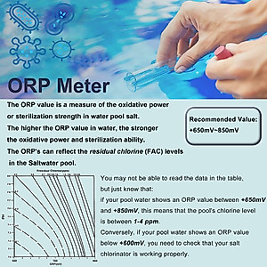 YCKYIGO Salt Water Pool Tester Large Range 7 in 1 Multi-Parameter Tester for Salt Swimming Pool and Spa